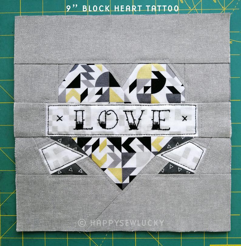 Quilt Heart Tattoo